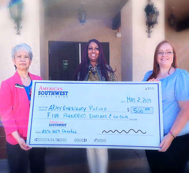 Donation to Army Emergency Relief Fund - American Southwest Credit Union