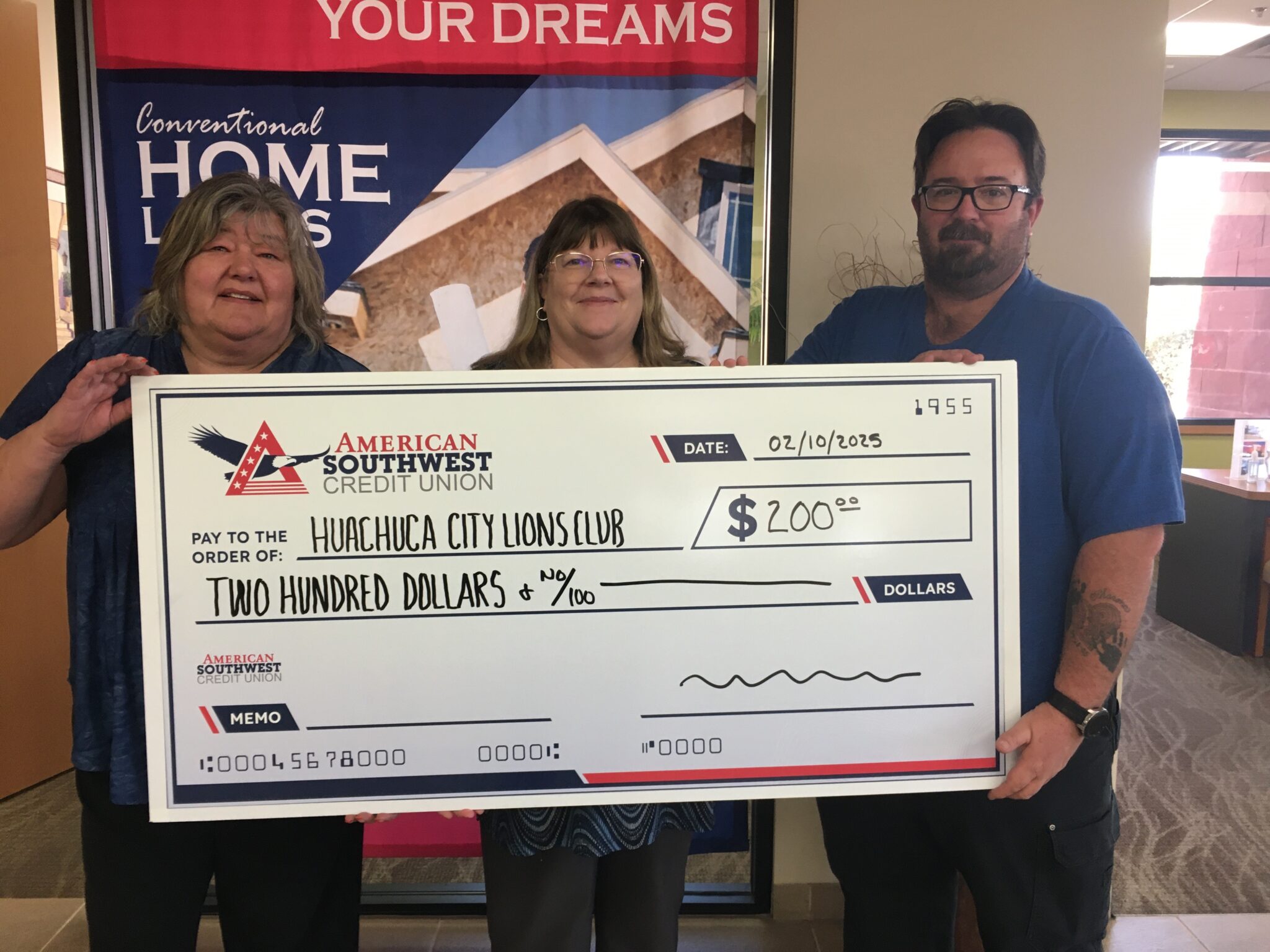 American Southwest Credit Union Supports Huachuca City Lions Club ...